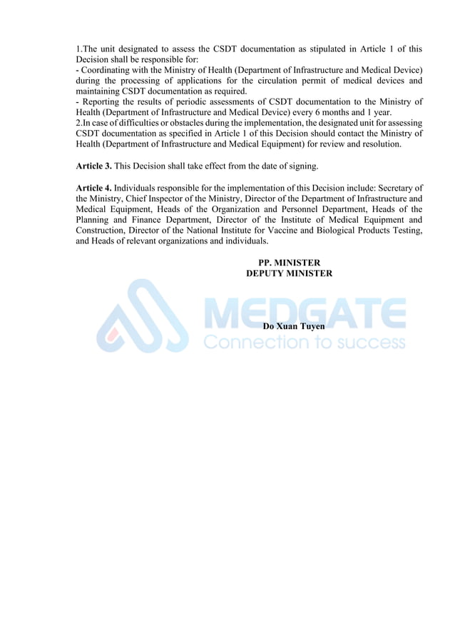 Decision 04/QĐ-BYT: The Designation of Units for Assessment of The ...