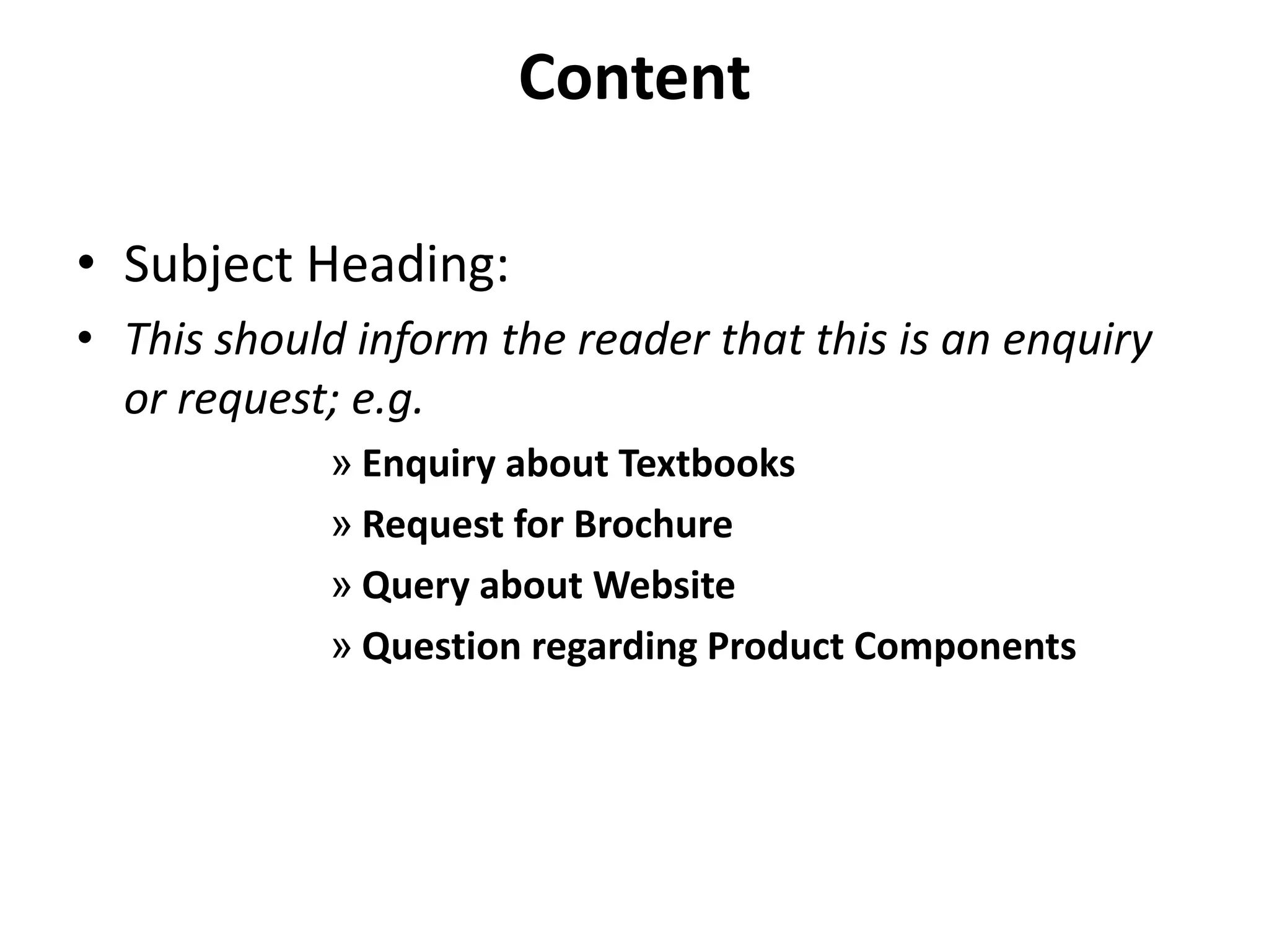 Enquiry letters | PPTX