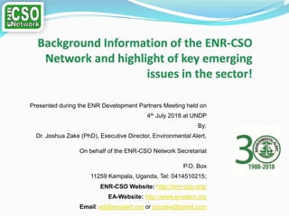 Background Information of the ENR-CSO Network and highlight of key ...