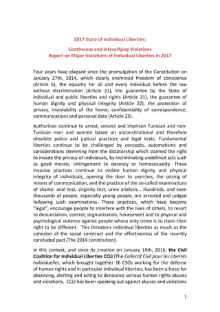Report on Major Violations of Individual Liberties in 2017 | PDF