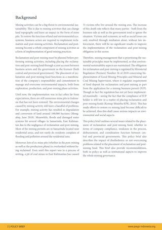 Compliance of Reclamation and Post-Mining Fund Placement in Indonesia | PDF