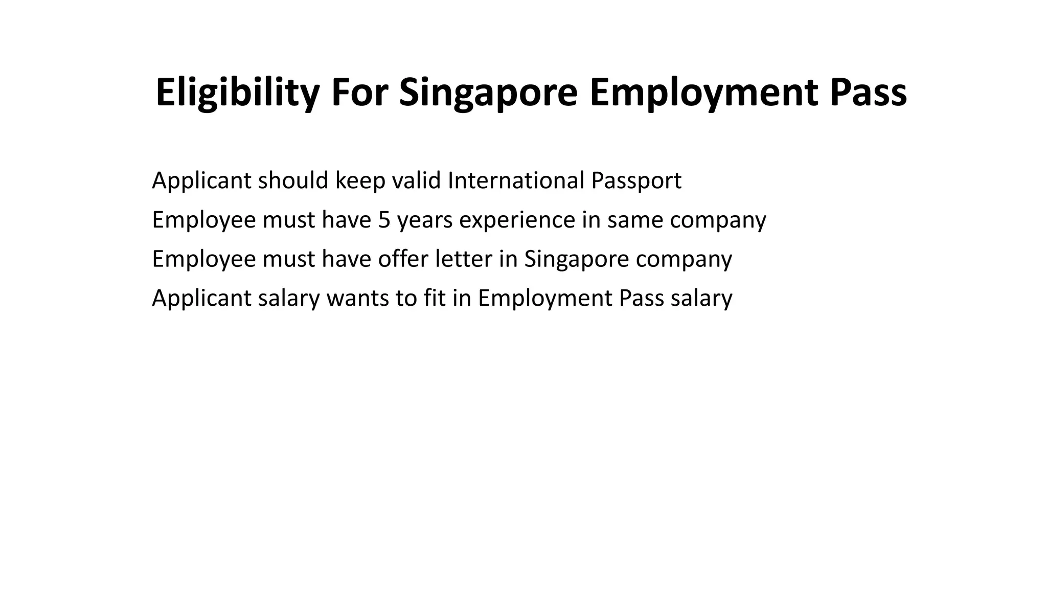 Employment Pass Singapore | PPTX