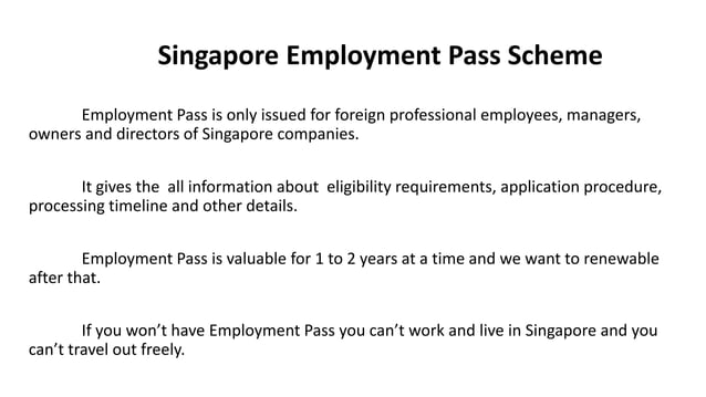 Employment Pass Singapore | PPT