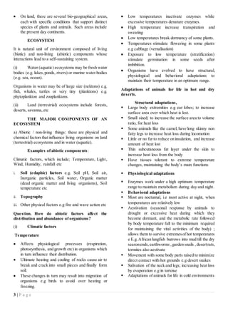 Enriched advanced ecology notes 2020 | DOCX