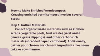 Enriched Vermicompost.pptx - making , uses and benefits of enriched ...