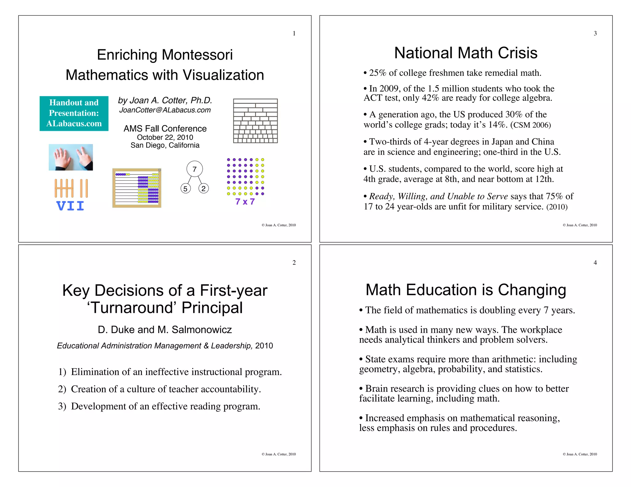Enriching Montessori Math with Visualization | PDF
