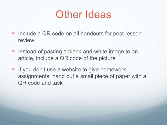 Enriching the ESL Classroom with QR Codes | PPT