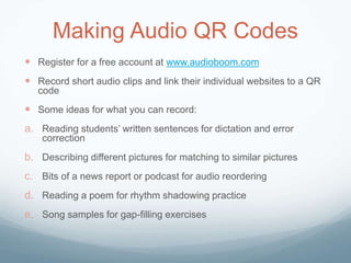 Enriching the ESL Classroom with QR Codes | PPTX | Education