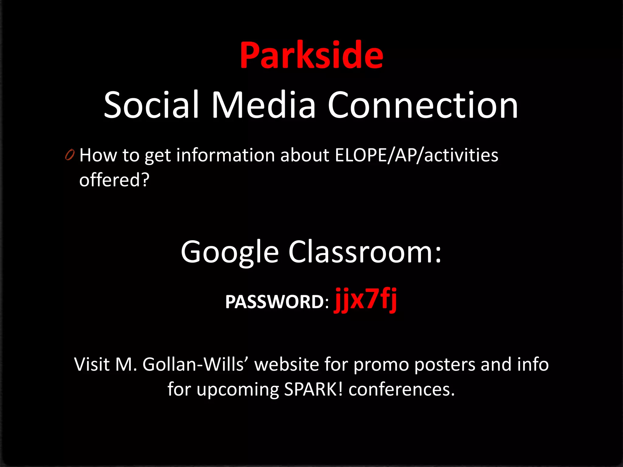 Secondary GATE Program: Parkside CI | PPT