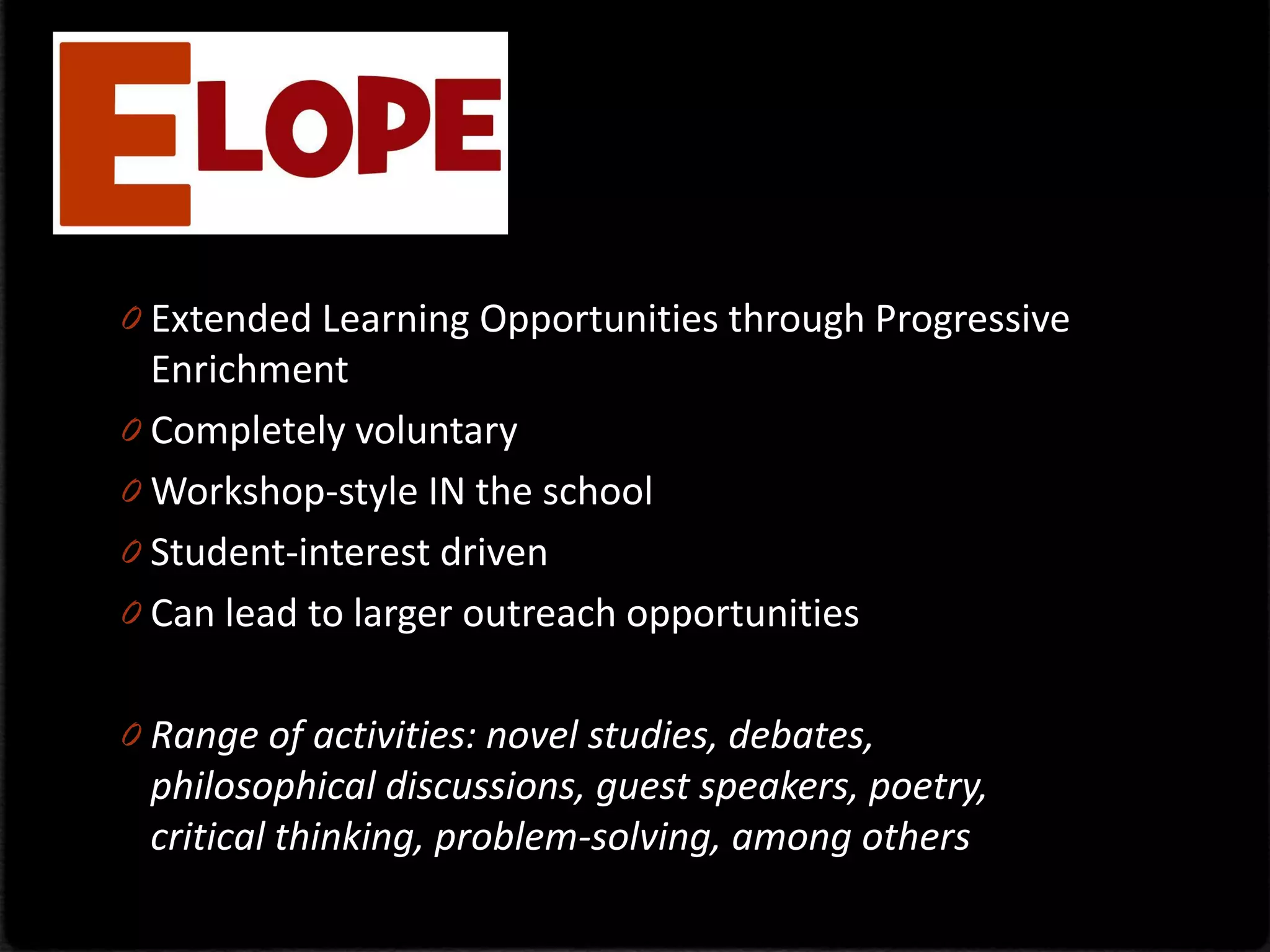 Secondary GATE Program: Parkside CI | PPT