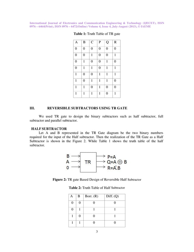 Enrichment towards the design of efficient 4 bit reversible subtractor 2 | PDF