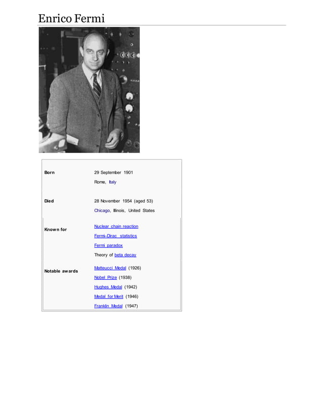 Enrico fermi | PDF
