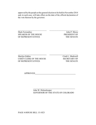 Enrolled CO HB 13-1023 | PDF