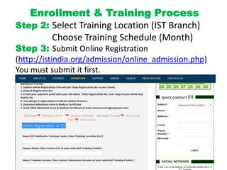 Enrollment & Training process at IST | PPT