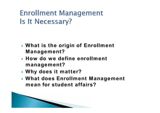 Enrollment management presentation website | PPT