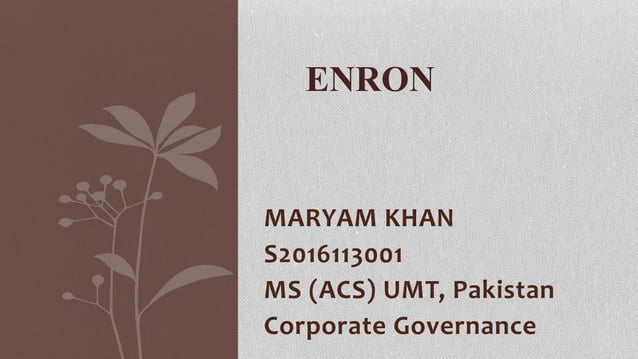 Case Study of Enron | PPTX