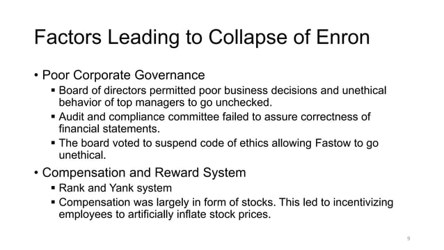 The Collapse of Enron | PPTX | Business Accounting & Finance | Business