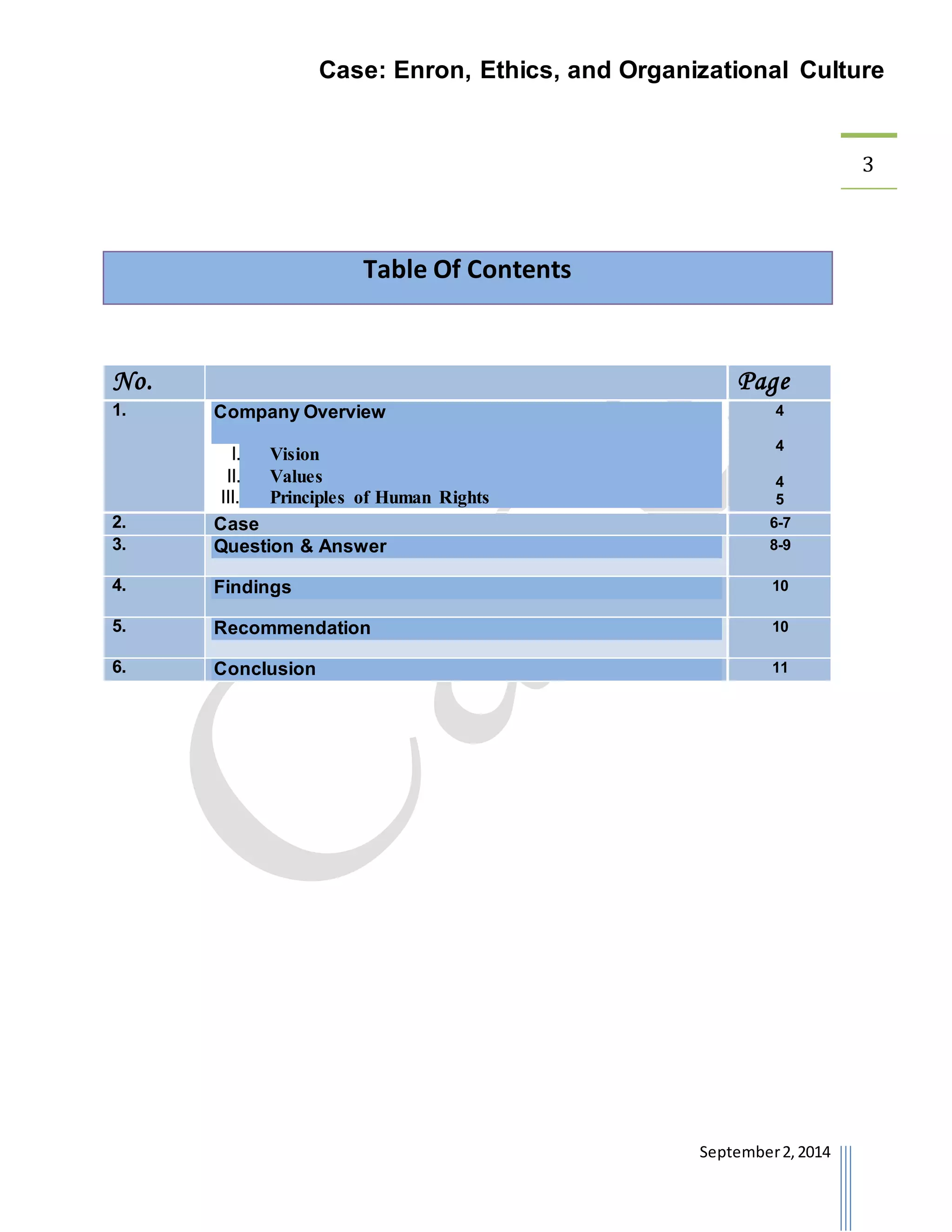 Enron, ethics and organizational culture | DOCX