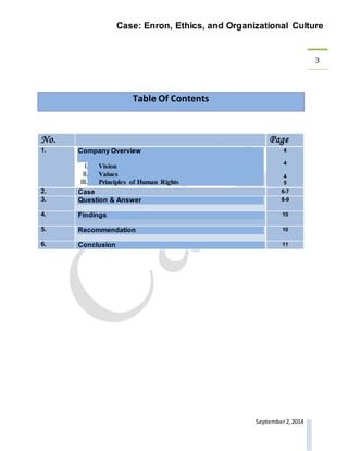 Enron, ethics and organizational culture | DOCX