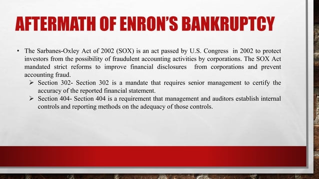 Enron scandal | PPTX | Bankruptcy | Business Banking & Finance