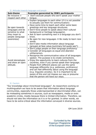 Enrope isw 1 linguistic housekeeping 2 | PDF