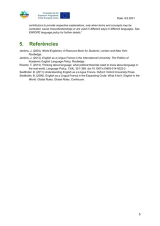 Enrope language policy, linguistic housekeeping, definitions and ...