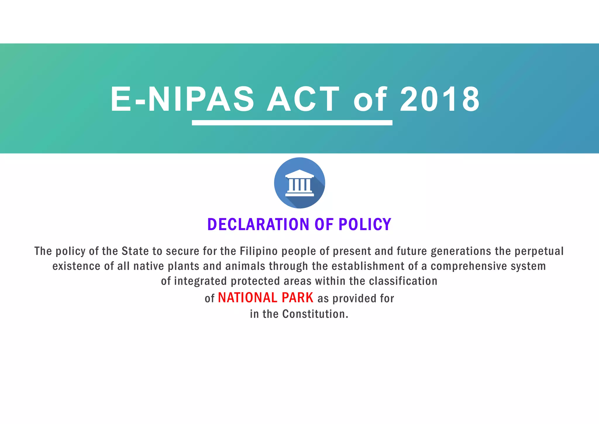 National Integrated Protected Areas System (NIPAS) Act and E (expanded) - NIPAS Act of the ...