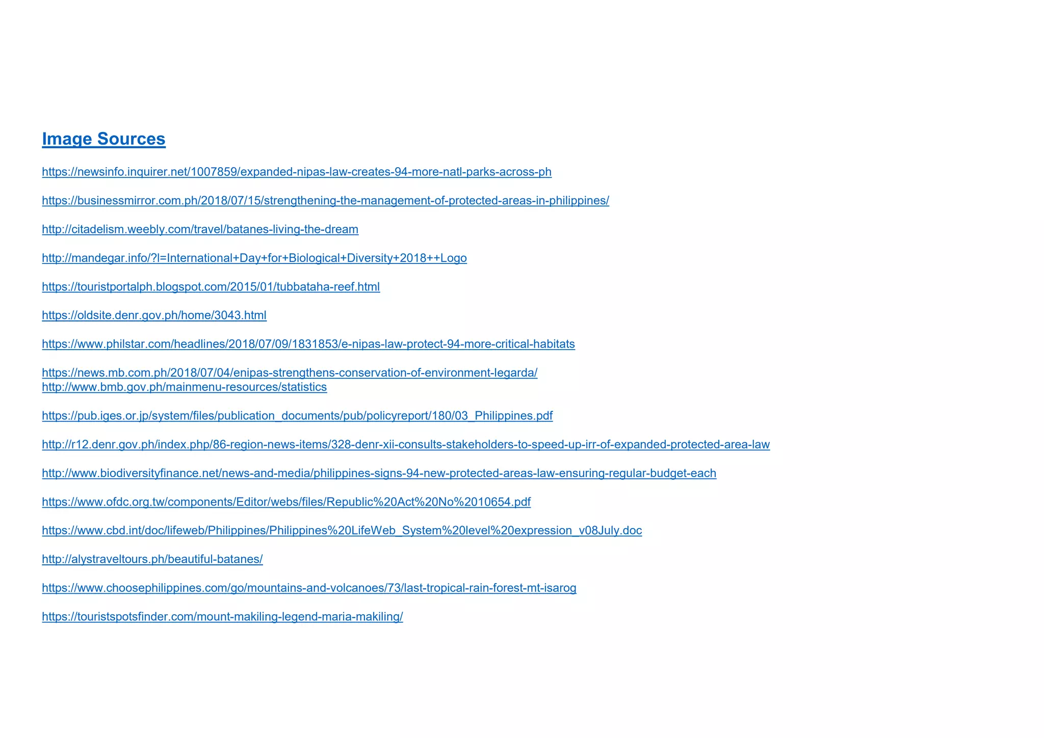National Integrated Protected Areas System (NIPAS) Act and E (expanded ...