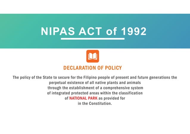 National Integrated Protected Areas System (NIPAS) Act and E (expanded) - NIPAS Act of the ...