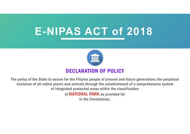 National Integrated Protected Areas System (NIPAS) Act and E (expanded ...