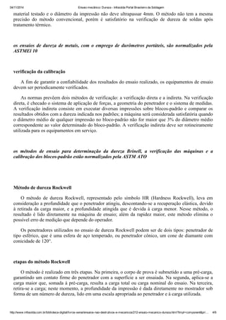 Ensaio mecânico dureza | PDF