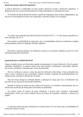 Ensaio mecânico dureza | PDF