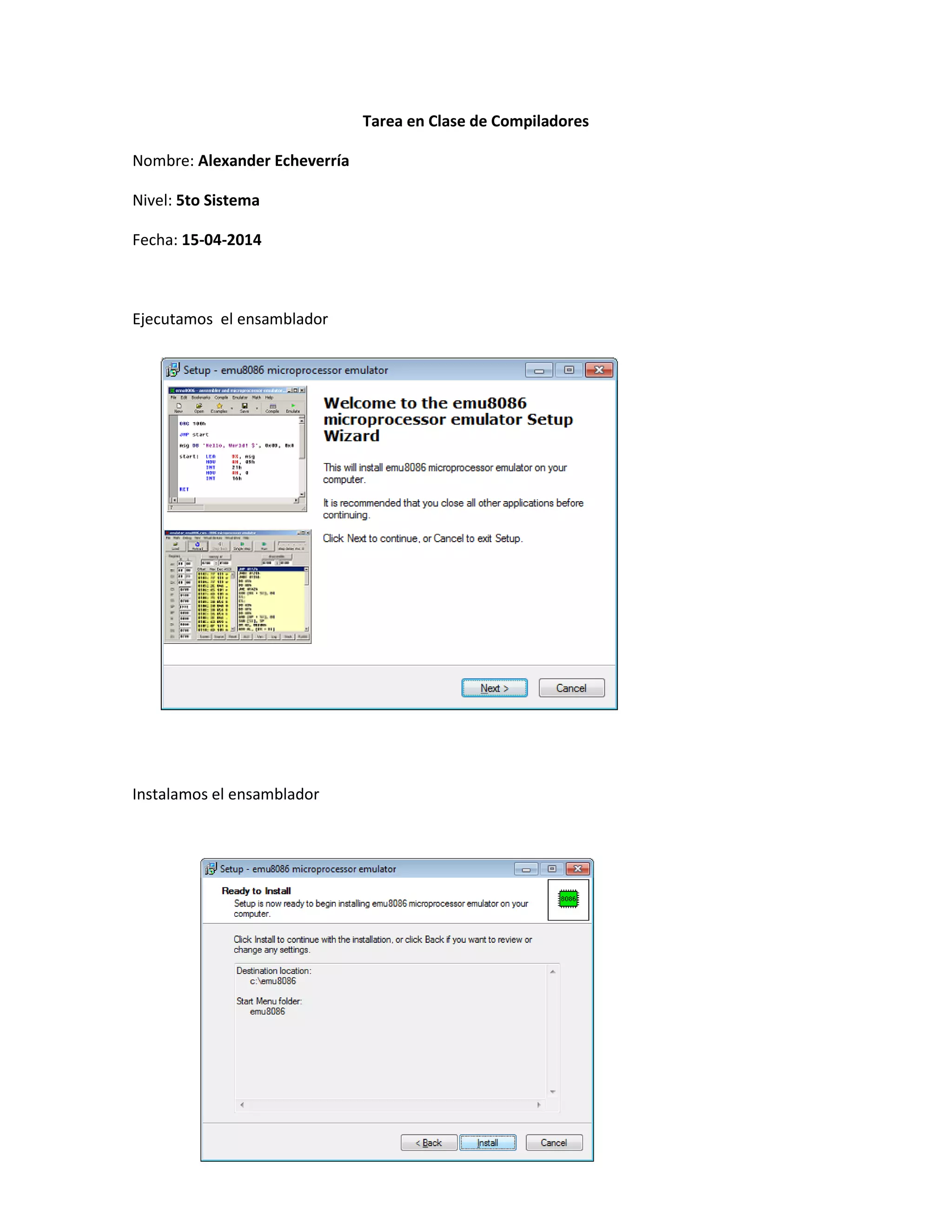 Ensamblador emu 8086 | PDF