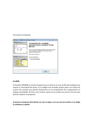 Ensamblador emu 8086 | PDF