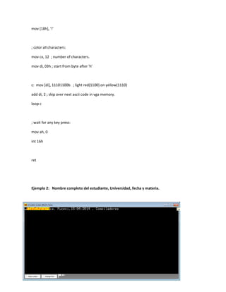 Ensamblador emu 8086 | PDF