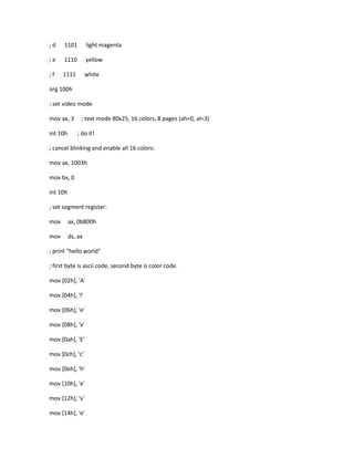 Ensamblador emu 8086 | PDF