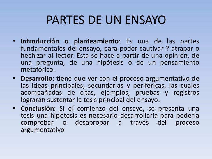 Partes De Un Ensayo