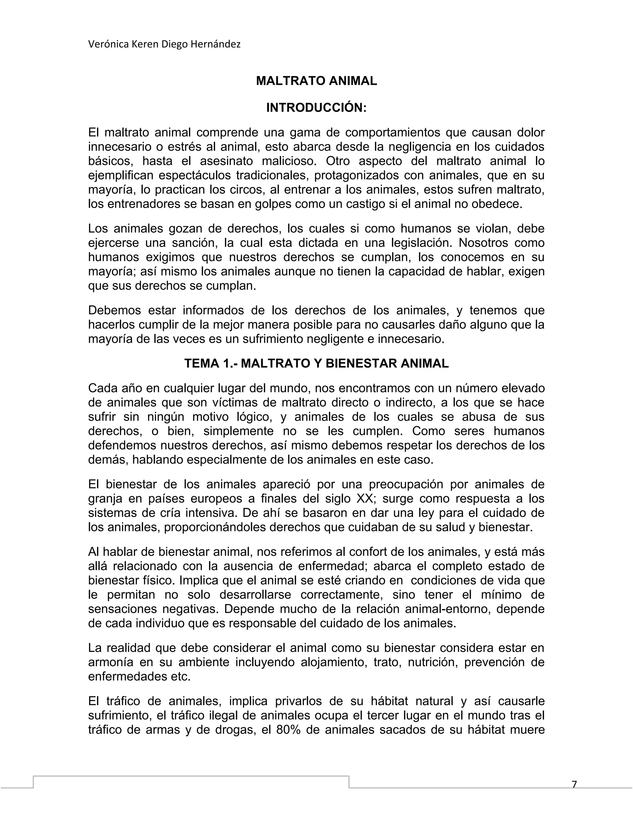 Ensayo "Maltrato animal" | DOC