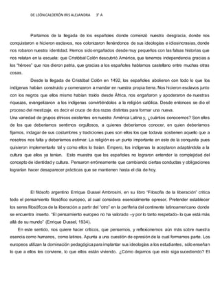 Ensayo. identidad latinoamericana | DOCX