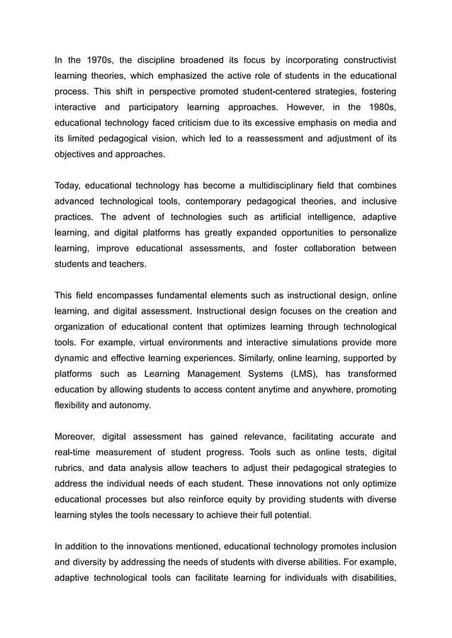 Educational Technology as a Pedagogical Field of Study: An Academic Reflection | PDF