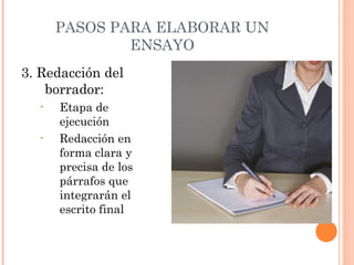 Tipos de ensayo y pasos para elaborar un ensayo | PPT