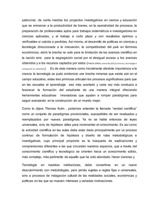 Ensayo ciencia tecnologia | DOCX