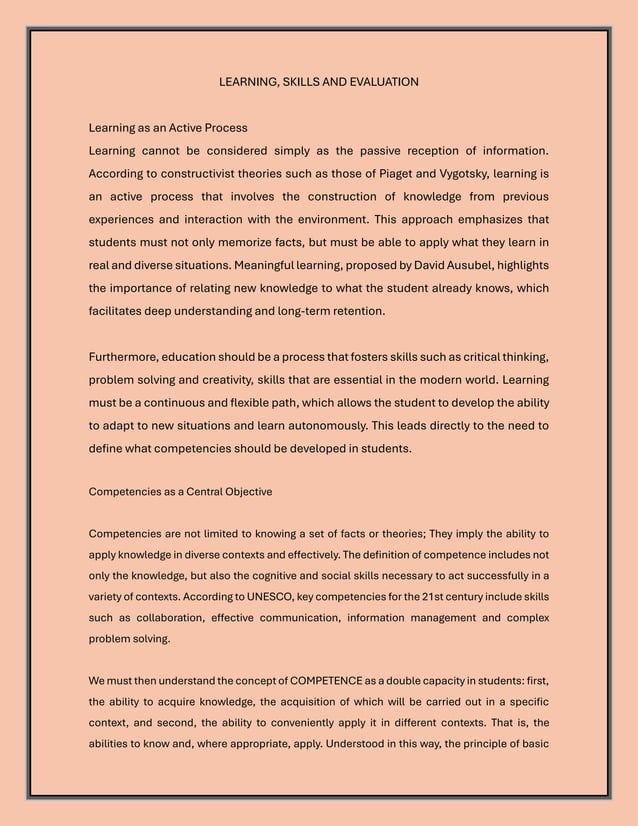 ENSAYO ARGUMENTATIVO.pdf de aprendizaje, competencias y evaluación | PDF | Educational ...