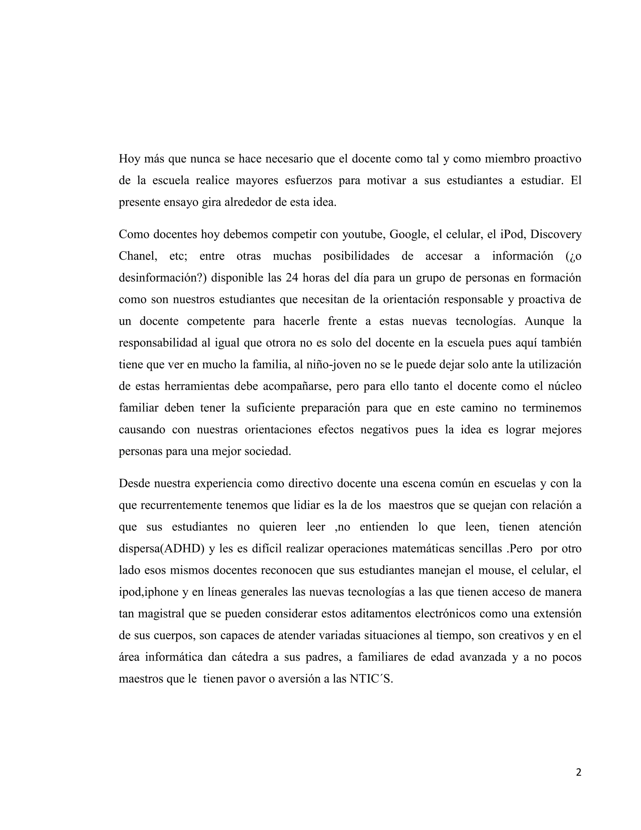Lectura lineal, lectura hipertextual, escuela y sociedad. | PDF