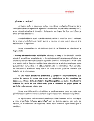 Ensayo camino al cambio cabildeo | PDF