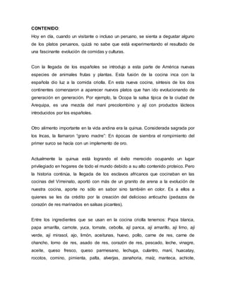 Ensayo comida criolla | DOCX