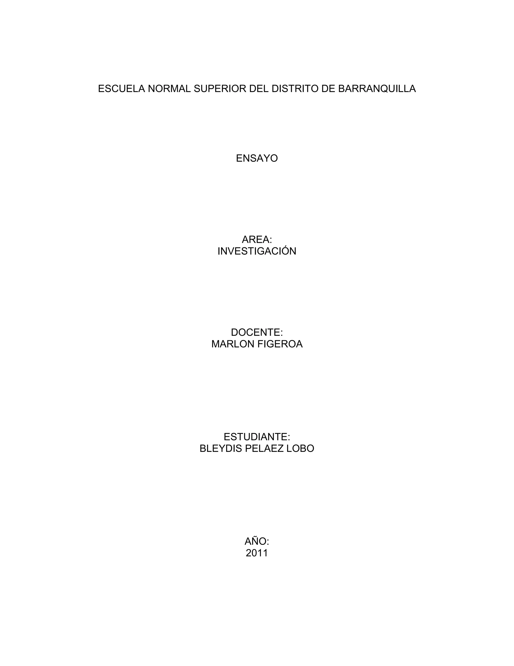 Ensayo de bleydis | PDF