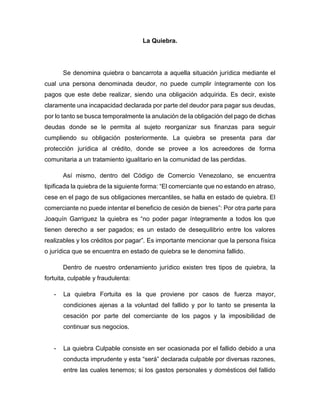 Ensayo de la quiebra | DOCX