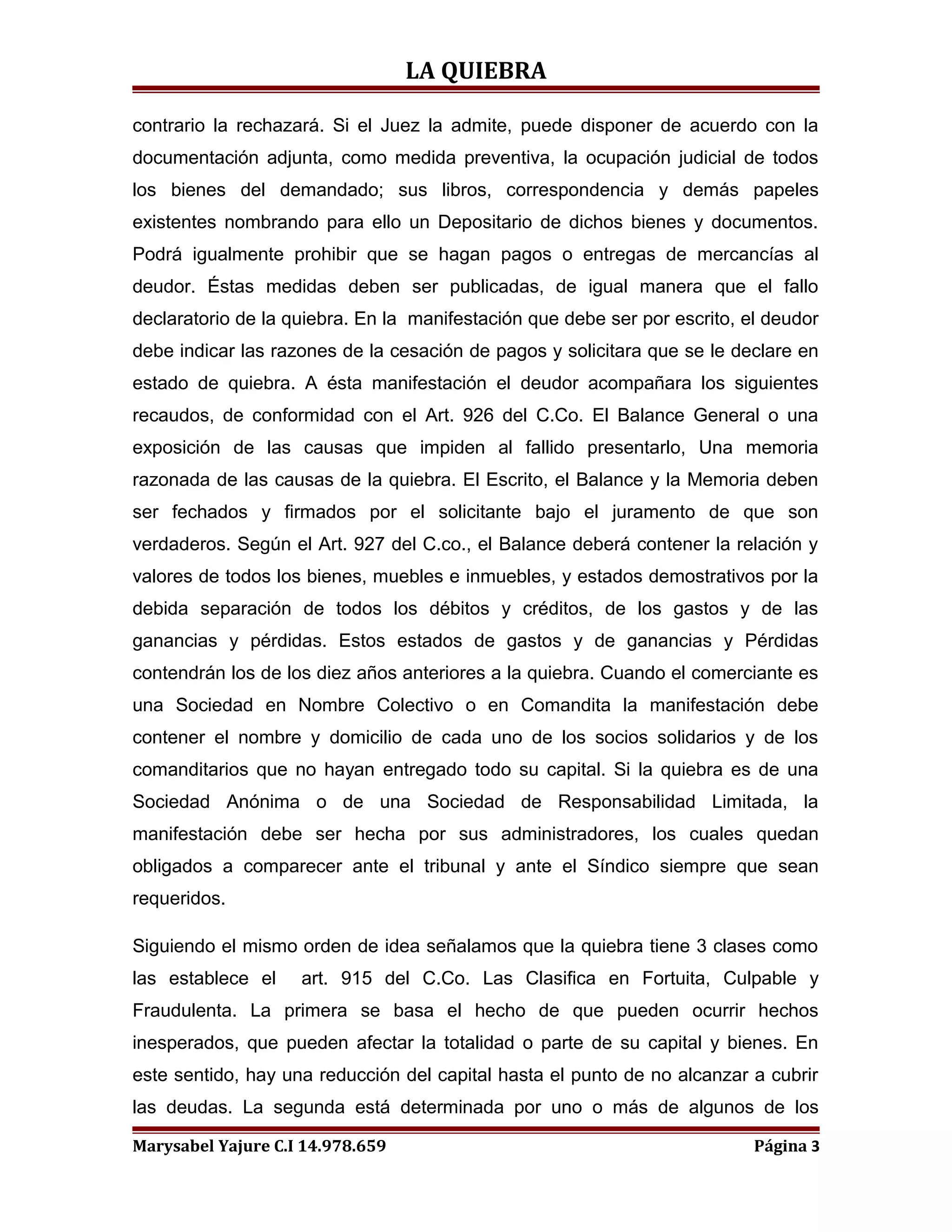 Derecho Mercantil-La Quiebra | PDF