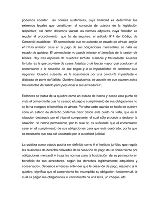Ensayo de la Quiebra | DOC